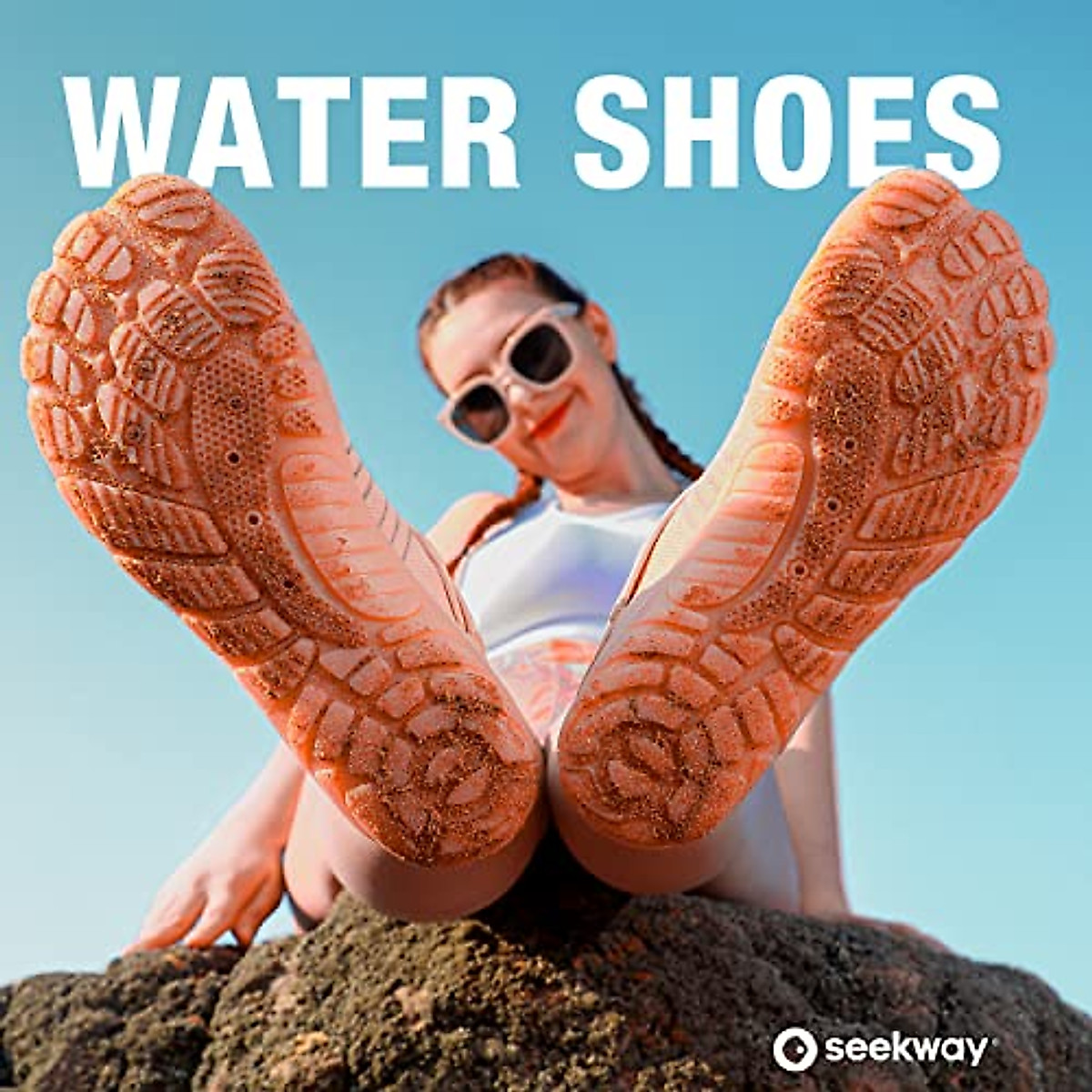 SEEKWAY Water Shoes Sports Quick-Dry Barefoot Aqua Beach Pool Lake Swim Boating Hiking Surfing Men Women 407-White SP001