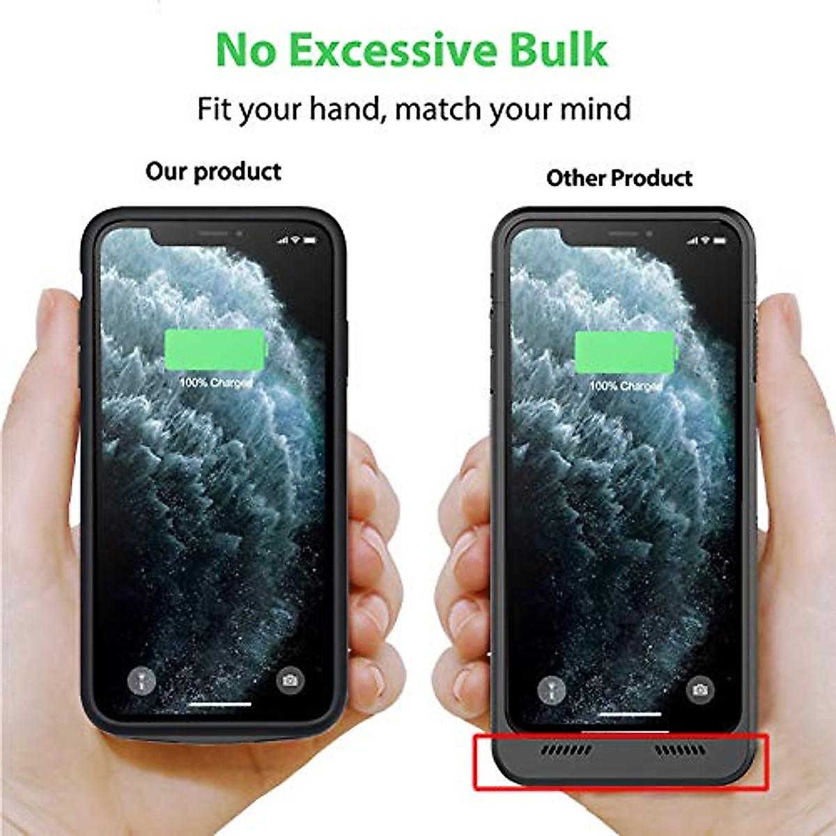 Battery Case for iPhone 11 Pro, Upgraded 7000mAh Slim Portable Rechargeable Battery Pack Charging Case Compatible with iPhone 11 Pro (5.8 inch) Extended Battery Charger Case (Black)