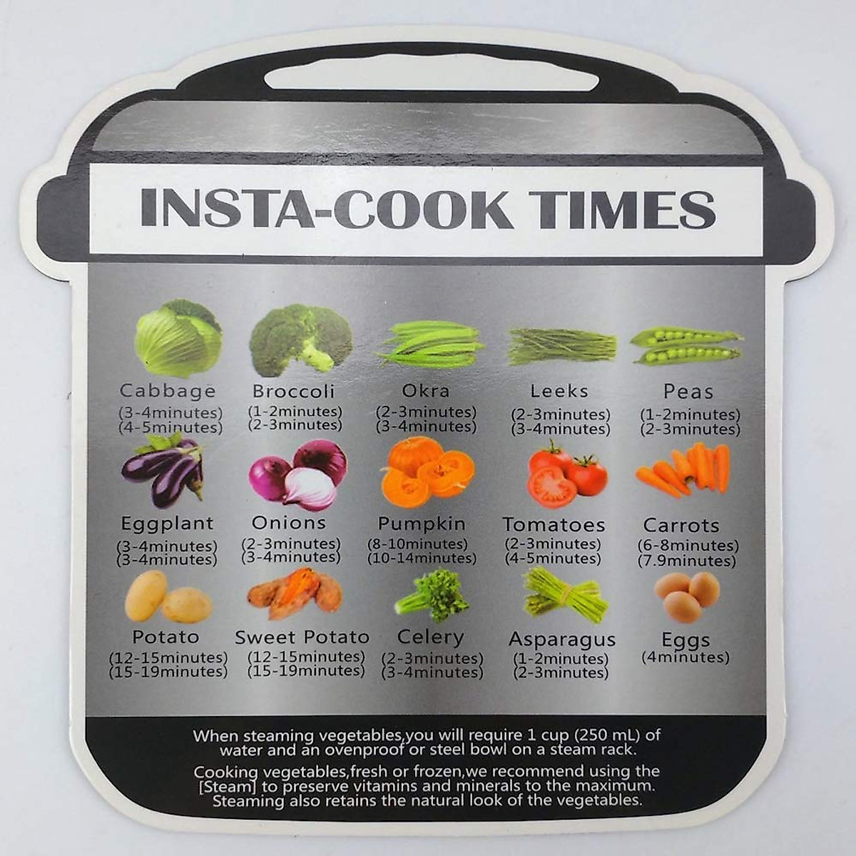 Electric Pressure Cooker Magnetic Memo Sticker Cooking Schedule Common Menu Diverse Common Menu Cooking Times for Electric Pressure Cookers Instant Pot