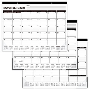2023 Desk Calendar - Large Desk Calendar 2023-2024, 22" x 17", Jan 2023 – Jun 2024, 18 Monthly Desk/Wall Calendar 2-in-1, Thick Paper, Corner Protector, Desk Pad, Large Ruled Blocks - Classic Black