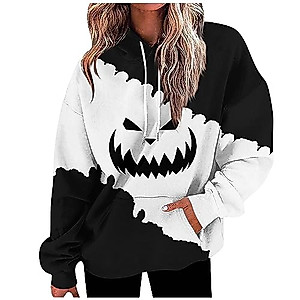 JJHAEVDY Fashion Hoodies for Women Vintage Hoodie Lightweight Loose Fit Sweatshirts Patchwork Clothes Women's Fashion Hoodies & Sweatshirts Sweatshirt（4-White，5X-Large）