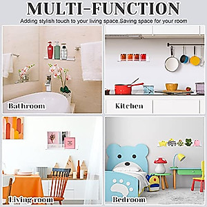 Hoteam 12 Pack Acrylic Floating Shelves 4 Inch Wide Invisible Kids Bookshelf Clear Acrylic Ledge Wall Mounted Storage Shelf Transparent Spice Rack Display Organizer for Books Photos 15 x 4 x 2''