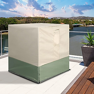 LooDro Air Conditioner Cover for Outside Units, 24 inch Outdoor AC Cover for Outside Unit Windproof, 600D Heavy Duty Oxford Fabric Fits up to 24" x 24" x 30"