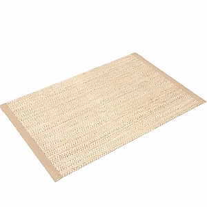 nuLOOM Don Chevron Jute Tasseled Accent Rug, 3' x 5', Off-white, Rectangular, 0.35" Thick