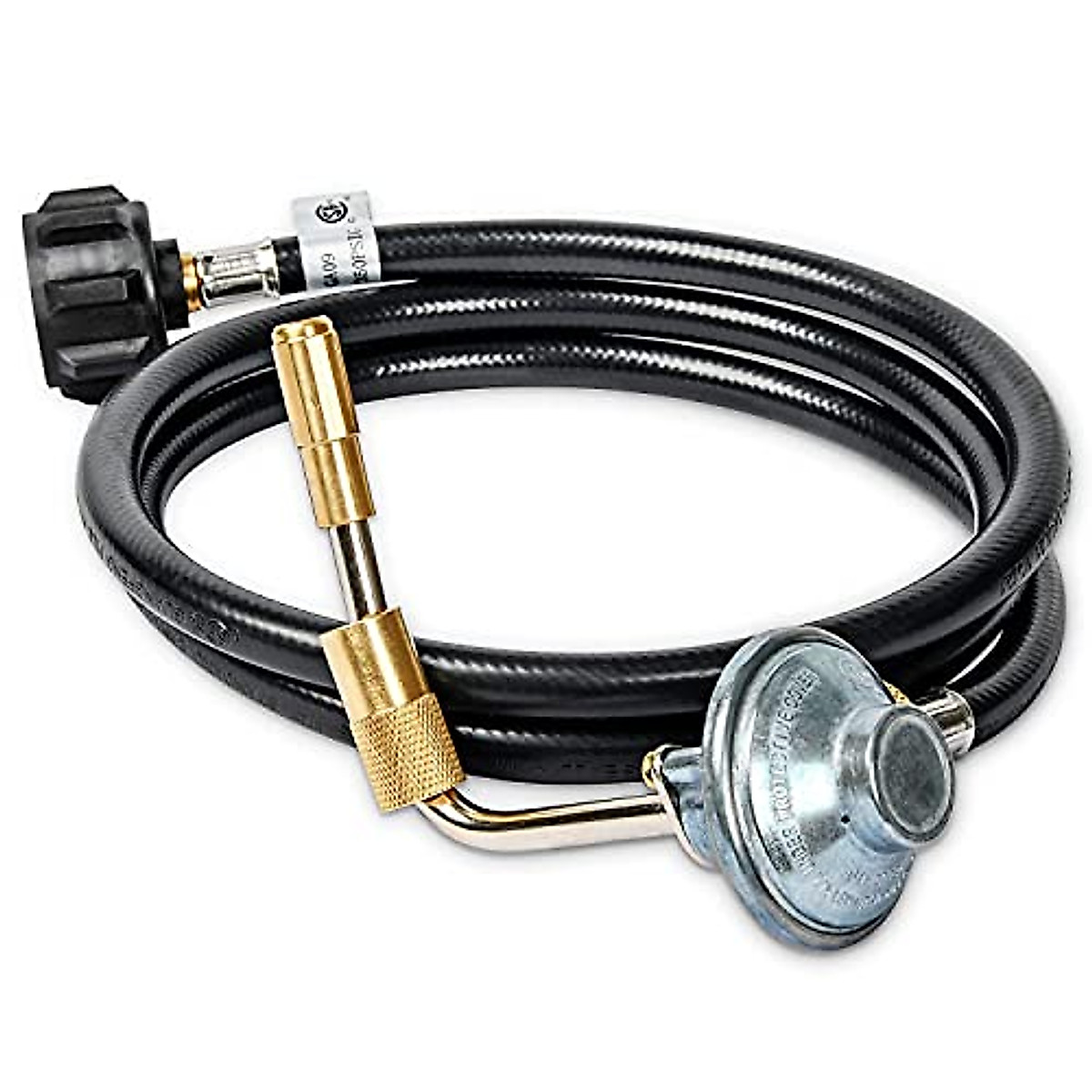 GasSaf 5 FT Propane Adapter Hose with Griddle Regulator, Griddle Gas Conversion Kit for Blackstone 17”, 22” Tabletop Griddles and Blue Rhino Razor Griddle