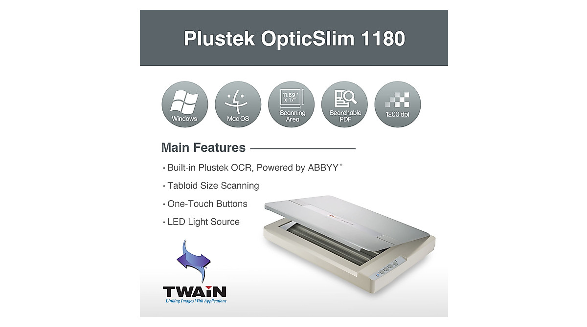 Plustek A3 Large Format Scanner OS 1180 for Blueprints & Documents