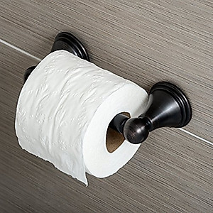 Amazon Basics AB-BR807-OR Modern Towel Ring, 6.3-inch Diameter, Oil Rubbed Bronze & AB-BR809-OR Modern Spring Toilet Paper Holder, Oil Rubbed Bronze