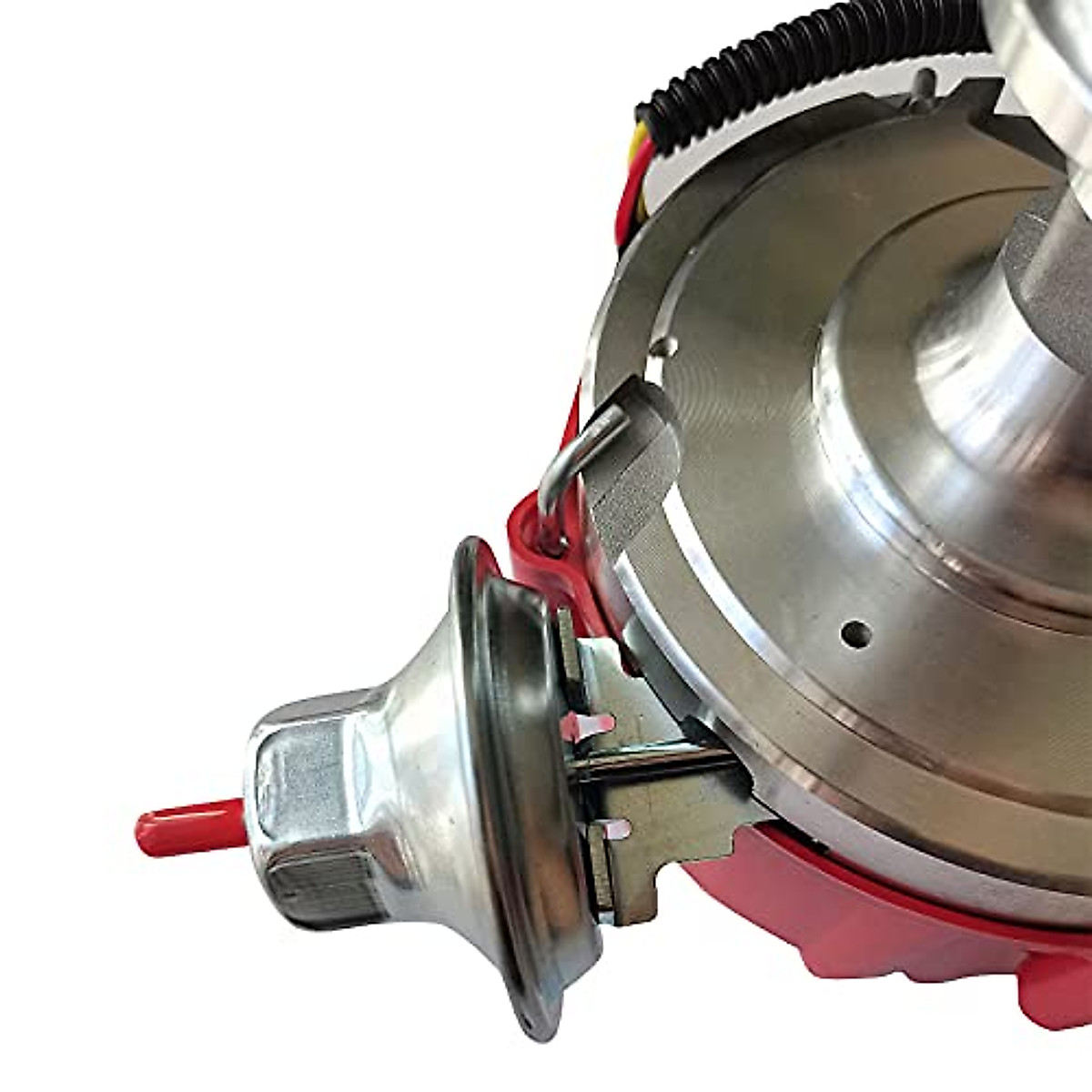 MAS Red Cap Performance HEI Distributor+Spark Plug Wires+Free Pig Tail Kit Replacement for Mopar Chrysler Dodge Plymouth V8 Engines 273 318 340 360 —7500 RPM 65K Coil (Red Hei Kit)