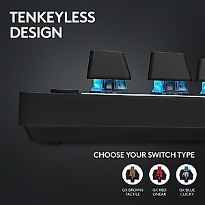 Logitech G PRO X TKL LIGHTSPEED Wireless Gaming Keyboard, Ultra-Portable Tenkeyless Design, LIGHTSYNC RGB, PBT keycaps, Linear Switches (GX Red) - Black