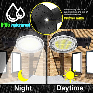 Area Lights for Outdoor Dusk to Dawn，100W LED Barn Light ，15000 Lumens，Wall lamp 5000K Daylight，Yard Lights Outdoor Waterproof IP65 ，Street Light Sensor，100-277V，Security Floodlight，5-Year Warranty