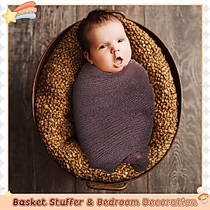 Tudomro 6 Pcs 15.8 x 59'' Newborn Baby Stretch Wraps Set 6 Colors Baby Photography Props Unisex Newborn Long Ripple Wrap Photo Blanket for Baby Girl Boy Christmas DIY Photography Prop(Elegant Color)