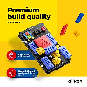 GiiKER Super Slide Puzzle Games, Original 500+ Challenges Brain Teaser Puzzle, Toys for Kids Teens, Travel Games Birthday Gifts Easter Basket Stuffers for Boys Girls, Activities for Road Trips