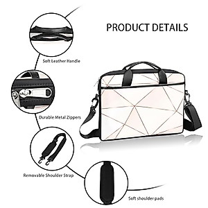 Geometric Brick Laptop Computer Bag Waterproof Shoulder Messenger Bag 13-15 inch Durable Laptop Tote Bag with Shoulder Strap Handle Lightweight Crossbody Briefcase