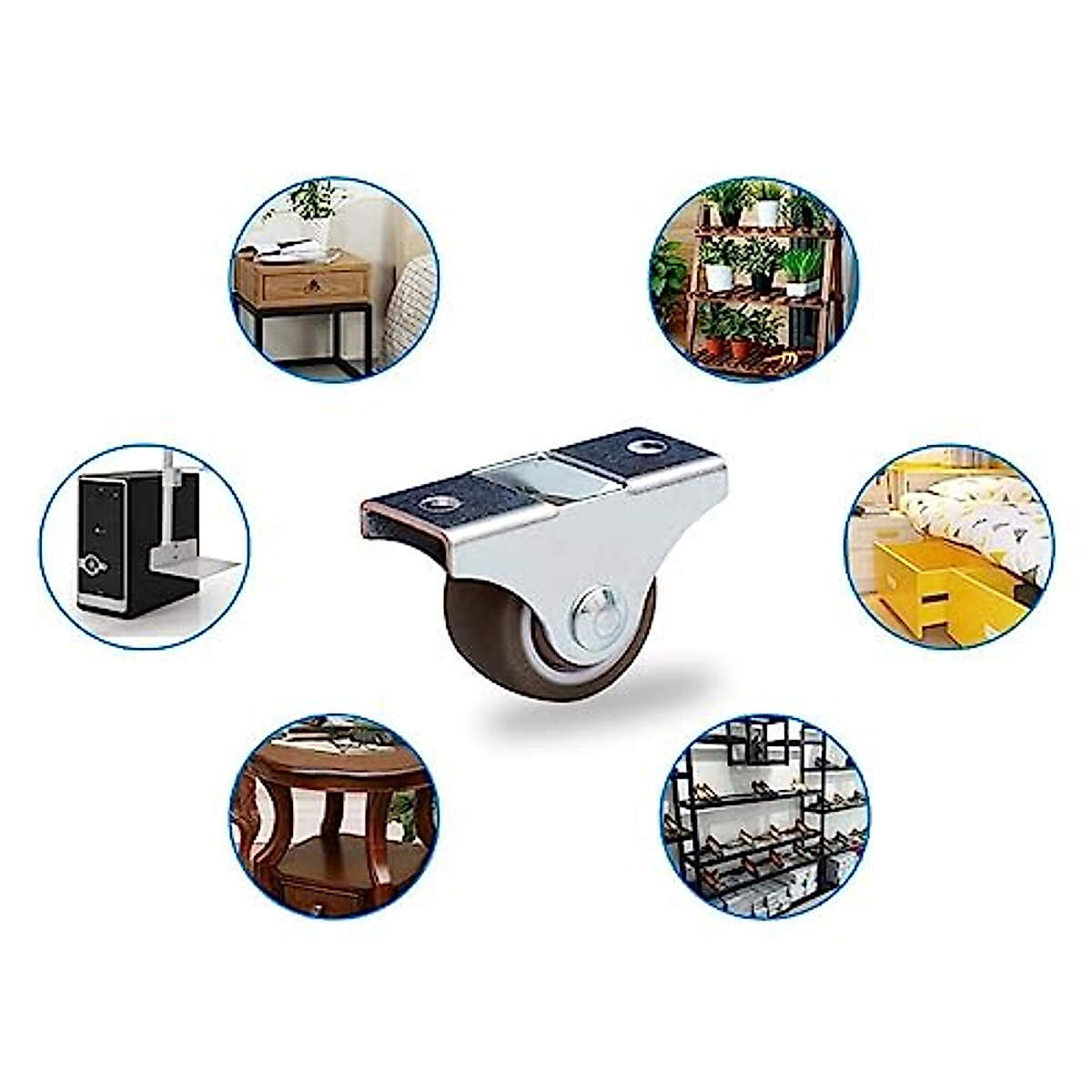 Castor Wheels Moving Caster Wheels Caster Rubber Wheel, for Transport Furniture Fixed Castor Wheels 25mm,Rubber Fixing Castors 50mm,Set of 4 (Size : 2inch)