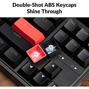 Keychron C3 Pro QMK/VIA Custom Gaming Keyboard, Programmable 87 Keys Compact TKL Layout Gasket Mount, Red LED Backlight Wired Mechanical Keyboard with Red Switches for Mac/Windows/Linux