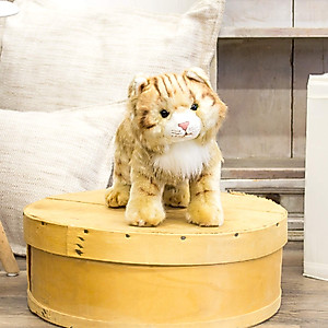 DEMDACO Large Maine Coon Cat Striped Ginger Children's Plush Stuffed Animal Toy