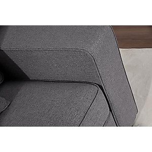 Legend Vansen 137'' Flexble Combination Reversible Moddule Upholstery Sofa Couch Sectional, Dark Grey