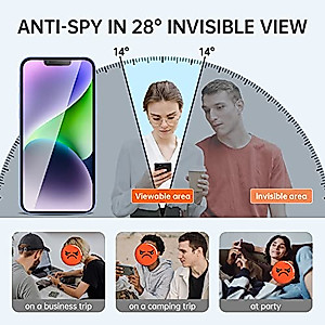 [6-in-1] ULUQ Designed for iPhone 14 Plus Screen Protector 6.7Inch, 2Pack[HD Clear Tempered Glass Screen Protector] +1Pack[Privacy Anti Spy Screen Protector]+3Pack[Camera Lens Protector]Suit All Case