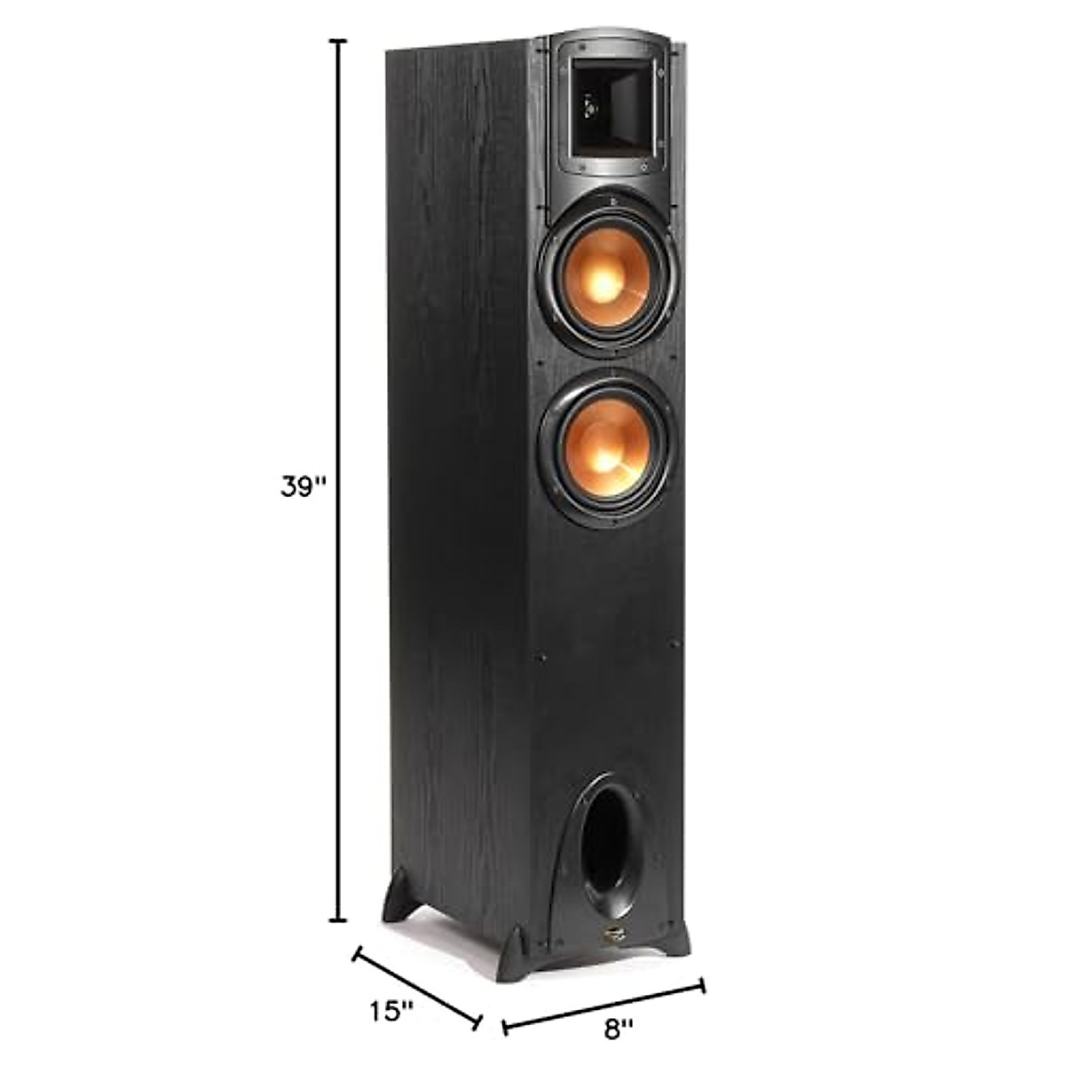 Klipsch F-200-BLACK Synergy Black Label Floorstanding Speakers with Klipsch B-100-BLACK Bookshelf Speakers, Klipsch C-200-BLACK Center Channel Speaker and a Klipsch R-120SW 200 Watt Subwoofer (2019)