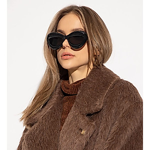 Akirawang Fashion Trendy Cat-eye Sunglasses for Women Oversized Thick Frame Sexy Lip Candy Color Glasses Designer Style