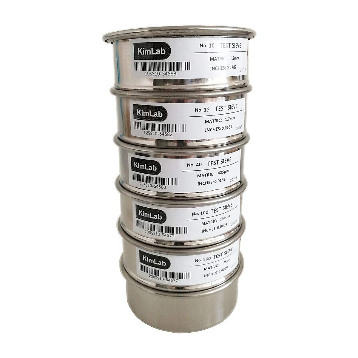 KimLab SS10 Φ10cm Test Sieve Catch Pan and Lid