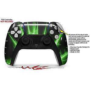 WraptorSkinz Skin Wrap compatible with Sony PS5 DualSense Controller Lightning Green (CONTROLLER NOT INCLUDED)