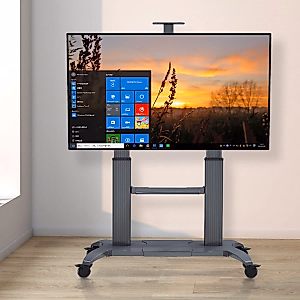 NB North Bayou Mobile TV Cart Heavy Duty TV Stand with Wheels for 70 to 110 inch LCD LED OLED Flat Panel Plasma TV up to 200lbs CF100-B