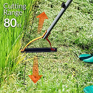 Walensee Weed Grass Cutter with Serrated Double-edged Sharp Blade Manual Grass Whip with 30 Inch Steel Handle Cut Overgrown Weeds Cutting Hand Tool Steel Sod Cutter for Garden, Yard, Field and Ditches