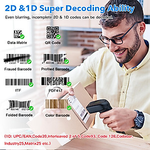 2D Barcode Scanner,Alacrity USB Wired Handheld QR Code Scanner Reader,Plug and Play,Compatible with Windows,Mac,Android,Linux,Work with PC,POS Machine,Laptop in Retails,Book Store,Pharmacy