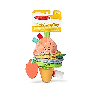 Melissa & Doug Ice Cream Take-Along Clip-On Infant Toy with Sound and Vibration