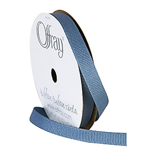 Offray Grosgrain Craft Ribbon, 3/8-Inch x 18-Feet, Antique Blue