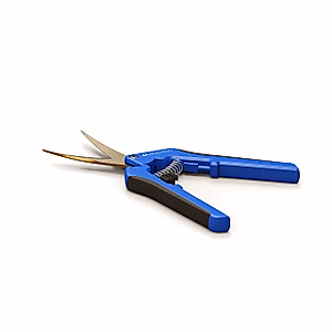 Happy Hydro - Trimming Scissors - Curved Tip - Titanium Coated Blades with Spring-Loaded Comfort Grip Handles - 1 Pack