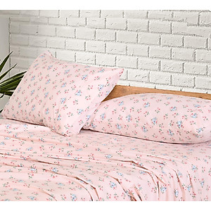 RUVANTI 100% Cotton Twin Sheets Set, 3 Pieces, Soft & Breathable Percale Weave Bedding, Deep Pocket 16", Hotel Standard, Crisp Cool Feel, Durable, Perfect Floral Bed Sheet, Spring On