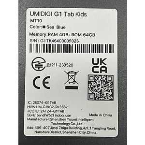 UMIDIGI Kids Tablet, G1 Tab Android 13 Tablet PC, 10.1" Tablet for Kids, 8G+64G up to 1TB, WiFi 6, 8MP+8MP Dual Camera, Quad-Core, 6000mAh, BT5.0, TÜV Eye Bluelight Tablet Android, Parental Control