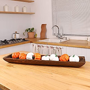 Uziass Wooden Dough Bowls, 27.75” Hand Carved Large Wood Dough Bowls Rustic Wood Decorative Bowl Farmhouse Wood Bowl for Dining Table Centerpiece Living Room Coffee Table Countertop Home Kitchen Decor