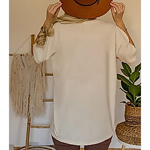 Oversized Rodeo T-Shirt for Women Not My First Rodeo Letter Printed Shirt Retro Western Country Cowboy Tee Tops (L, Apricot)
