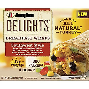 Jimmy Dean Delights Southwest Style Breakfast Wraps 17 oz, 4 Count