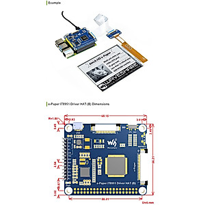 waveshare 6inch E-Ink Display HAT Compatible with Raspberry Pi 4B/3B+/3B/2B/B+/A+/Zero/Zero W/WH/Zero 2W Series Boards 1448×1072 High Definition Black/White 16 Gray Scale Supports Partial Refresh