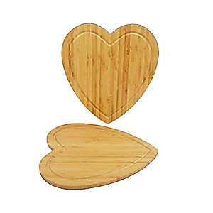 Cabilock Wood Cutting Board Heart Shaped Chopping Board Double Side Use Fruit Food Serving Board Tray Ktichen Board