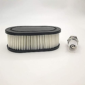 Tool Parts Oval Air Filter with Spark Plug for Troy-Bilt TB110 TB115 TB200 TB230 TB330 TB370 Walk-Behind Lawn Mower : Garden & Outdoor
