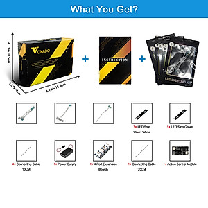 VONADO LED Light Kit Compatible with Lego Minecraft Llama Village 21188, Light-Operated Lighting Compatible with Minecraft Llama Lego 21188 (NO Lego Model,ONLY Lights)