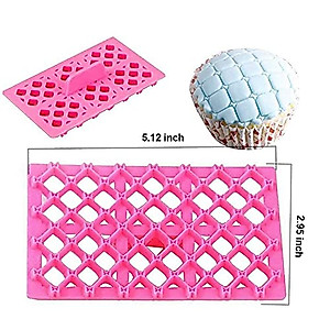 Cake Fondant Embossing Mould,9 Pack Different Patterns Fondant Embosser,Lace Flower Cookie Cutter Set,Diamond Shaped Biscuit Molds,Cake Fondant CupCake Decorating