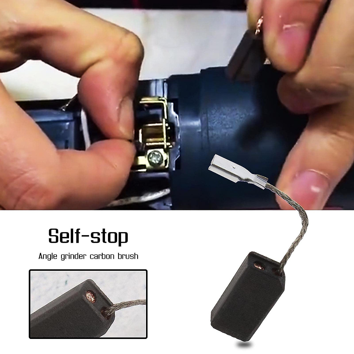 Micro Traders Pair of E64 Motor Carbon Brushes 15x8x5mm Compatible with Bosch GWS 750 Series Angle Grinder Replacement Accessories