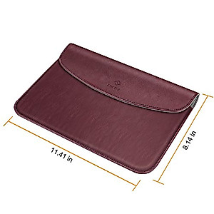 Fintie Sleeve Case for Microsoft Surface Go 4/3/2/1 (2023/2021/2020/2018) - Slim Fit Premium Vegan Leather Cover with Stylus Loop, Compatible w/Keyboard,Burgundy