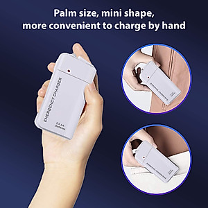 Success4Sport Portable AA Battery Travel Charger Works for Samsung Galaxy Tab Active Pro and Emergency Re-Charger with LED Light! (Takes 2 AA Batteries,USB-C) [White]