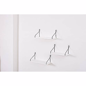 Emmastar Products Industrial Floating Shelves Modern White 3 Pack Piece Set with Easy Install Option or Traditional Screw Mounting
