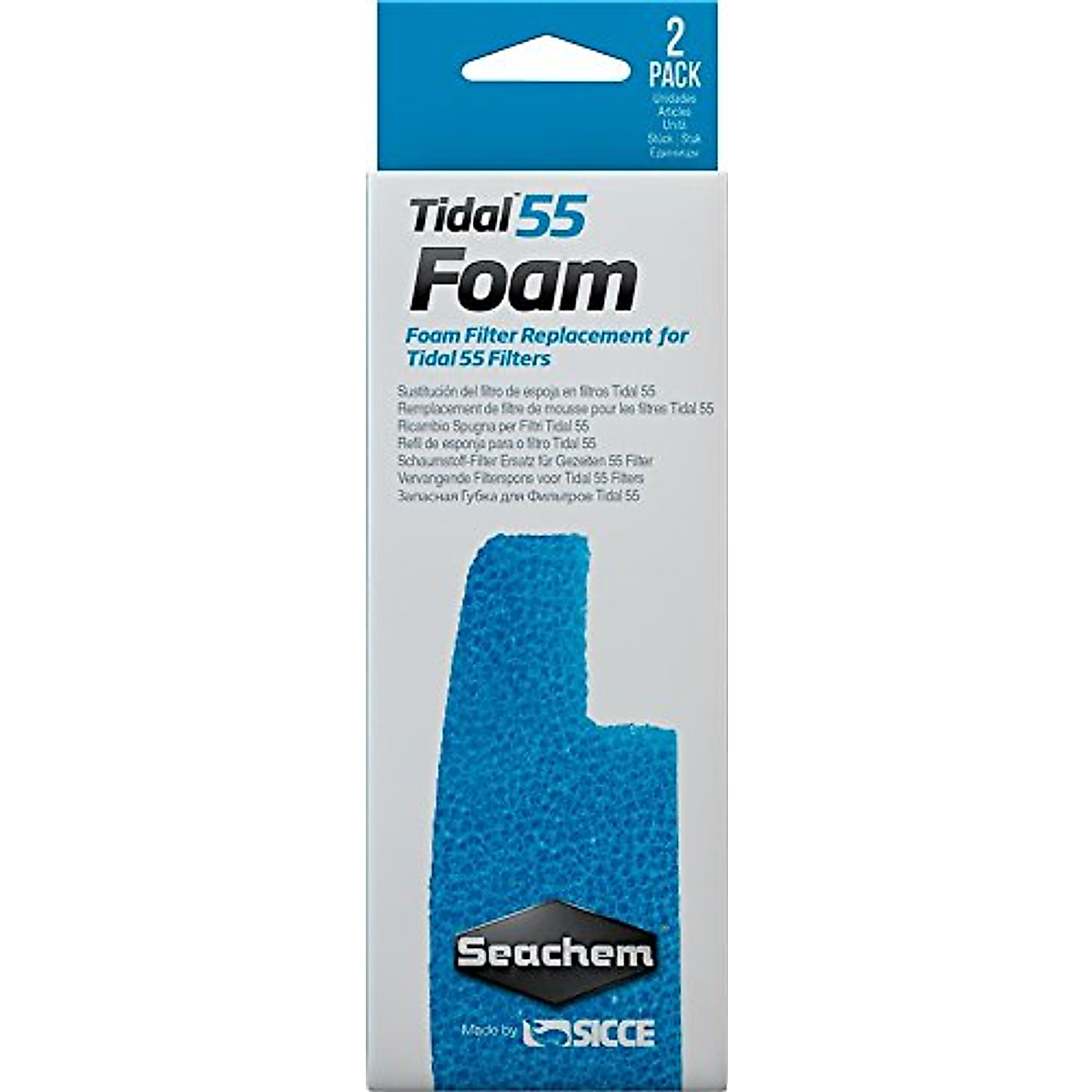 Seachem Laboratories 6503 55 Foam Tidal Filter (2 Pack)