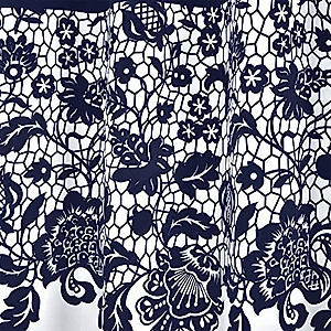 Lush Decor Lush DÉCOR Navy Estate Garden Print Curtains Room Darkening Window Panel Set for Living, Dining, Bedroom (Pair), 84” Long x 52” Wide