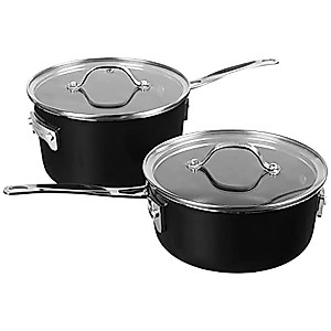 Gotham Steel STACKMASTER Pots Stackable 10 Piece Cookware Set Ultra Nonstick Cast Texture Coating Includes Fry Pans, Black
