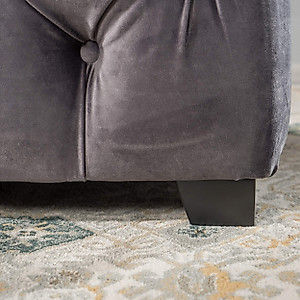 Christopher Knight Home Piper Velvet Ottoman, Grey